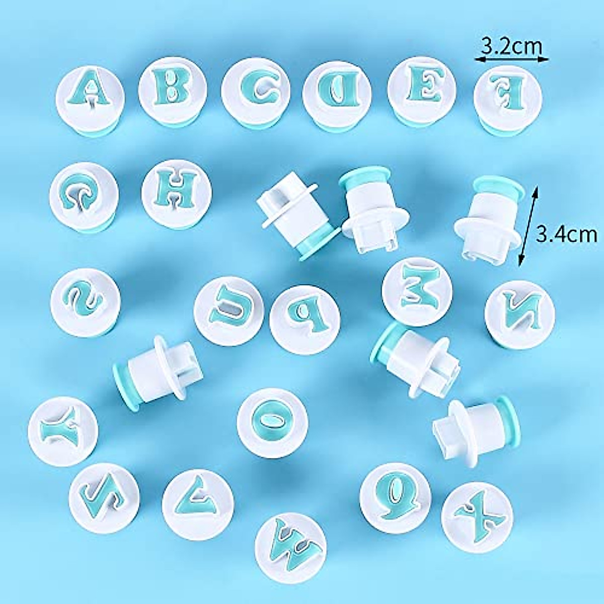 26PCS/Set Alphabet Numbers Cookie Stamp Cutter Cake Mold Letter Fondant Cake Biscuit Mold XMAS DIY GIFT Baking Mould Cake Tool Embosser Cutter