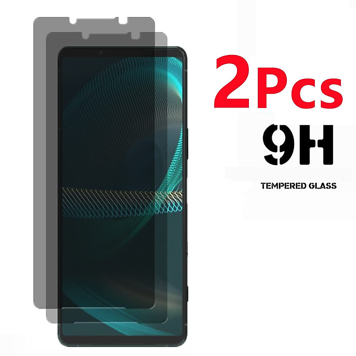 AISELAN for Sony Xperia 5 III Anti-Spy Tempered Glass, [2 Pcs] 9H Hardness Anti-Scratch Anti-Peeping Privacy Screen Protector Proteceive Film for Sony Xperia 5 III Phone