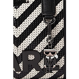 Karl Lagerfeld Paris Nouveau Small Box Crossbody Tote Black/White Stripe One Size