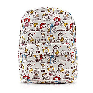 FINEX Snoopy White Canvas Casual Daypack with 15 in Laptop Storage Compartment