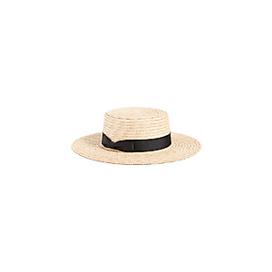 Lack of Color Women's Spencer Boater Hat, Natural/Black, M