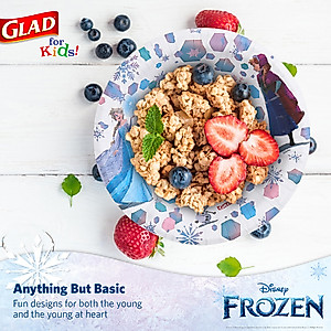 Glad for Kids Disney Frozen 12oz Paper Bowls| Disney Anna and Elsa Paper Bowls, Kids Bowls| Kid-Friendly Paper Bowls for Everyday Use, 12oz Paper Bowls 40 Ct