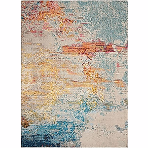 Nourison Celestial Modern Abstract Sealife 5'3" x 7'3" Area -Rug, Easy -Cleaning, Non Shedding, Bed Room, Living Room, Dining Room, Kitchen (5x7)