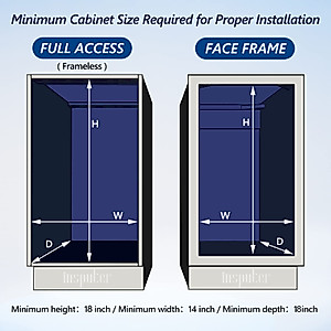 Insputer Pull Out Trash Can Under Cabinet, Under Sink Trash Can with Door Mounting Kit, Requires 14" W X 18" D Cabinet, Slide Out Garbage Can Shelf, Waste Bin Not Included