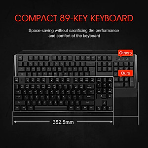 Havit Mechanical Keyboard and Mouse Combo Wired 89 Keys Backlit Gaming Keyboard Red Switch, 4800 D P I Mouse with 6 Button, Gaming Mouse Pad for PC Gamer Computer Laptop (Renewed)