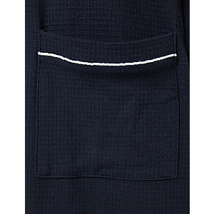 Amazon Essentials Men's Lightweight Waffle Robe (Available in Big & Tall), Navy, Medium-Large