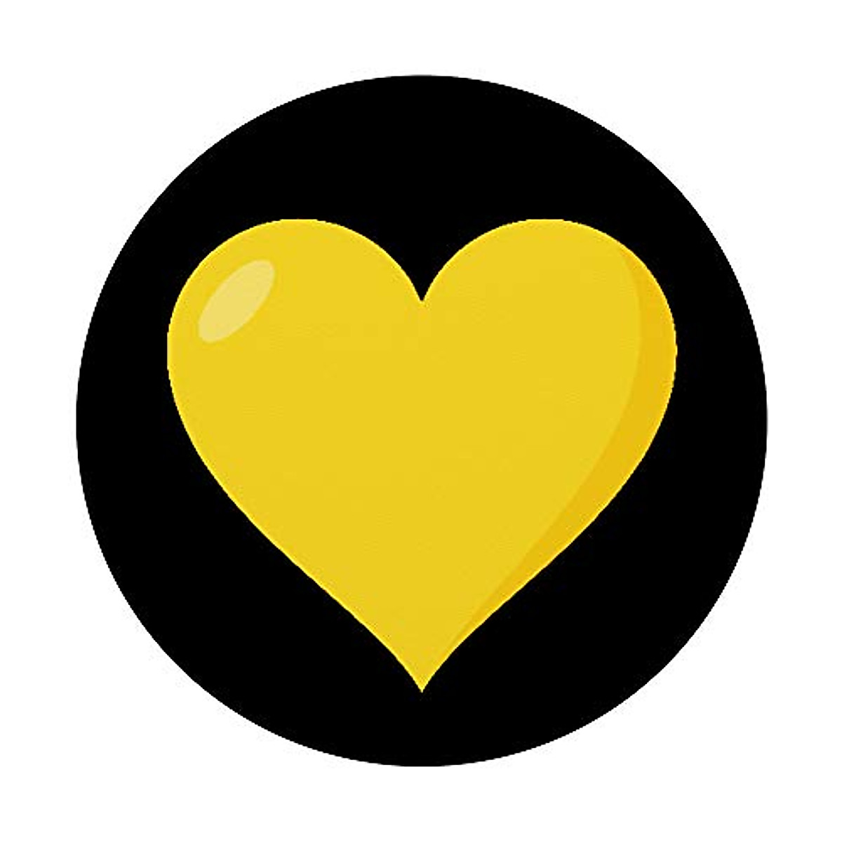 Yellow Heart On Black Gift PopSockets Grip and Stand for Phones and Tablets