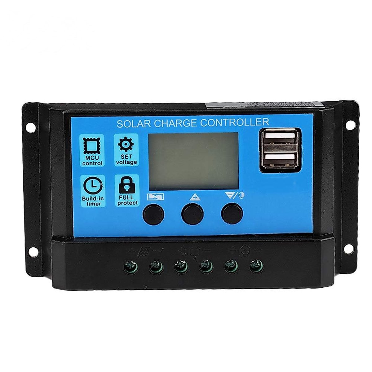Auto Solar Charge Controller PWM Controller, 60A/50A/40A/30A/20A/10A 12V 24V Auto Focus Tracking Solar Panel Regulator (60A)