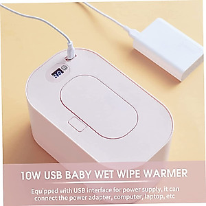 Ckuakiwu Wet Wipes Warmer, Baby Wet Wipes Warmer USB Wipe Dispenser Portable Diaper Wipes Heater Box for Home Car Travel Pink, Baby Wipe Warmer