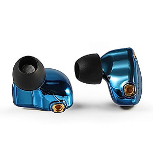 Famedy in-Ear Monitors, Wired Earbuds with Tesla Technology Headphone MMCX Detachable Cables,Noise-Isolating in Ear Earbuds for Musicians Drummer HiFi Stereo IEM Earphones (Blue, no Mic