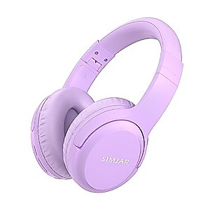 SIMJAR Kids Bluetooth Headphones, Lightweight Girl Headphone with Microphone, Volume Limiter 85/94dB, 50H Playtime, Over Ear Kids Wireless Headphones for Tablet/iPad/Travel