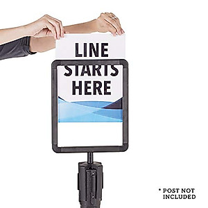 US Weight - U2513 Plastic Stanchion Sign Holder with Plexiglass Covers for USW ChainBoss and Sentry Stanchions