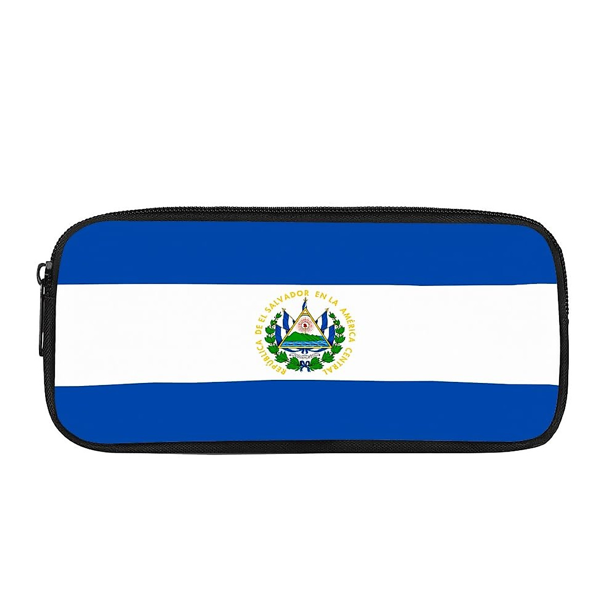 Ouhene El Salvador Flag Pencil Case for Men Women,Large Capacity Pencil Box for Boys Girls,Pencil Case Pouch with Zipper for School Work Travel