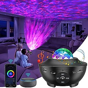 Galaxy Projector, Star Projector Galaxy Light for Bedroom, Freely Customize with APP / Alexa / Google Assistant, Built in Bluetooth / Music Speaker / Timer, Ideal Gift for Christmas / Birthday