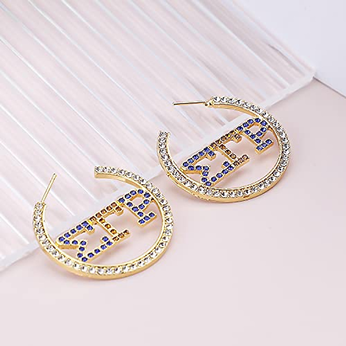 Sigma Gamma Rho Sorority Earrings Inspired Greek Sorority Jewelry Rhinestone Sorority Earrings SGR Charm Crystal Jewelry