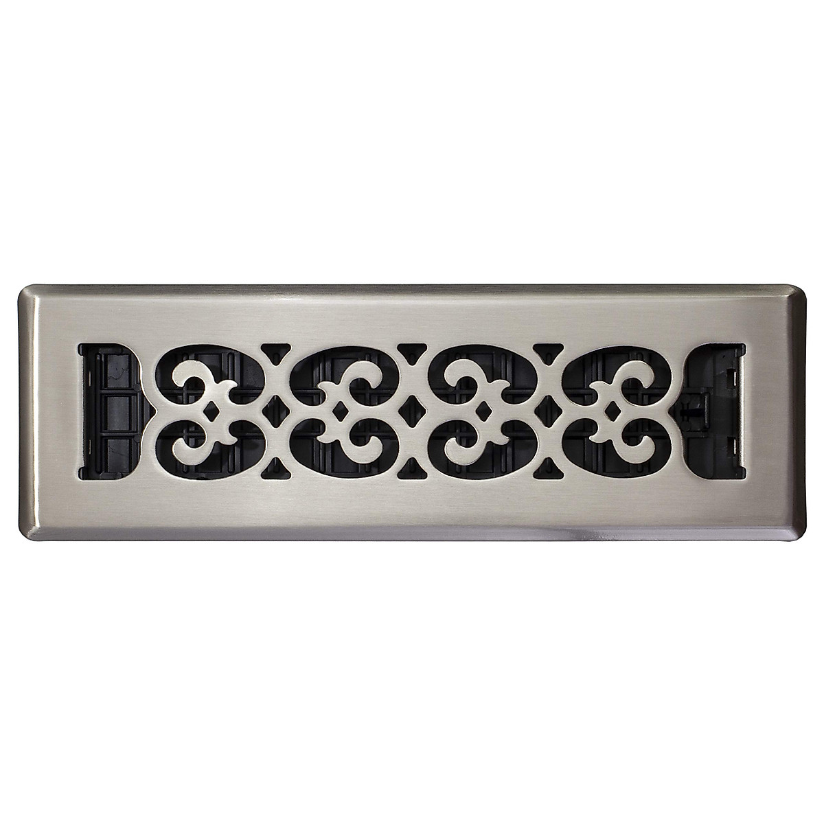 Decor Grates SPH210-NKL 2 10-Inch Scroll Floor Register, 2x10, Brushed Nickel Finish