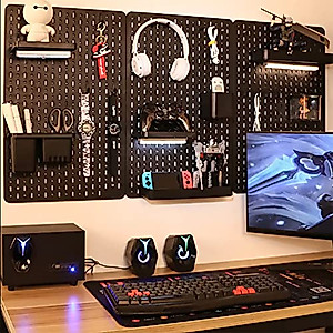 NILYNN Garage Storage,Pegboard,Panel Tool Organizer,2 Installation Methods,Made of ABS Material,for Storing Tools at Home, Garage, Apartment and Utility Room,42.5x22inches