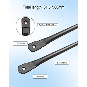 2 Pcs 100cm/39.4inch Garden Swing Replacement Rods for Hanging Swing Seat to Frame, Black Metal Round Rods