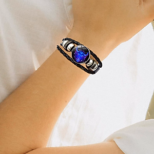 Atiptu Zodiac Signs Spirit Bracelet 12 Constellation Bracelet for Women Men Zodiac Bracelets Adjustable Glow in the Dark Zodiac Gift for Constellation Lover (Taurus)