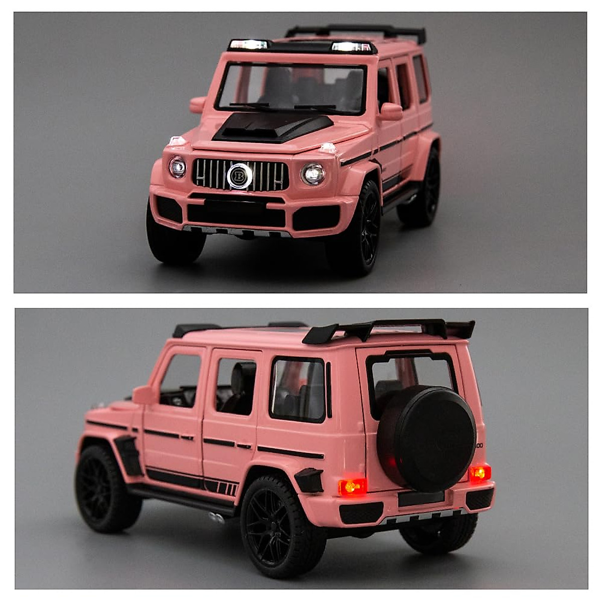 WAKAKAC Model Car 1/22 Scale Benz G800 Alloy Collectible Pull Back Toy Vehicle with Light and Sound Door Can Be Open Toy Car for Boys Adults Gift(Pink)
