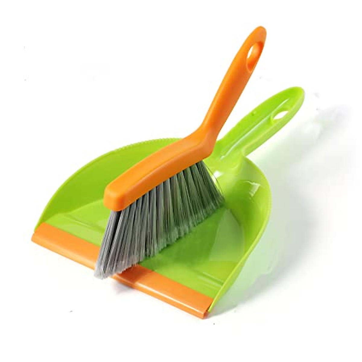 Mini Broom and Dustpan Set - Small Broom and Dustpan Set for Home, Camping Broom, Whisk Brooms Small (Green Orange)…