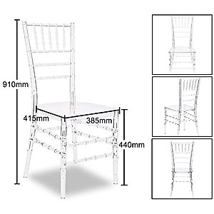 YaocongFurniture Transparent Ice Crystal Chair (2 Pack) Party Event Wedding Chairs,Acrylic Ghost Chairs,Flash Elegance Stacking Chiavari Chair,Clear Chair