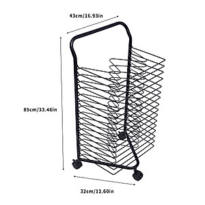 BuYouZaiLaa Art Drying Rack with Wheels for Classroom Painting Crafts 16 Shelves Metal Artwork Storage Display Rack