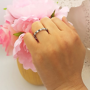 Dazzlingrock Collection 1.00 Carat (ctw) 18K Round White And Black Diamond Eternity Stackable Wedding Band, White Gold, Size 5