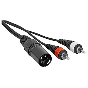 ROCKVILLE RXLRDRCA5 5' Ft. XLR to Dual RCA Pro Audio Cable 100% Copper