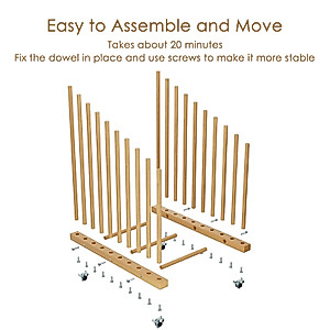 Evellstor Art Storage Rack with Caster Wheels, 9 Section Wooden Art Canvas Storage for Frames and Drawing Board, Printed Matters, Paper Pads for Studio, Gallery, Art Exhibition