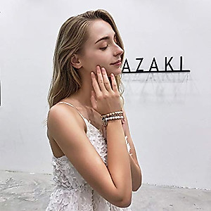 Tree of Life Turquoise Jasper & Tibetan Agate Gemstone Chakra Beaded Bracelet | Beach Charm Bracelet Set - Ocean Jewelry (Brownish Yellow)