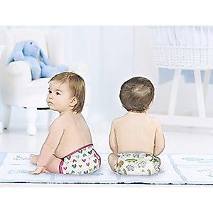 Kushies Baby Infant Waterproof Diaper Wrap, White Safari