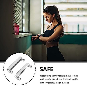 DAUZ Watch Band Connector Replacement Watch Band Connector 2 Pcs Easy Installation Metal Fine Workmanship 20mm Inner Diameter for Repair (Rose Gold)