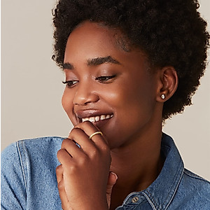 PAVOI 14K Gold Plated Cubic Zirconia Diamond Stackable Eternity Bands Yellow Gold for Women Size 7