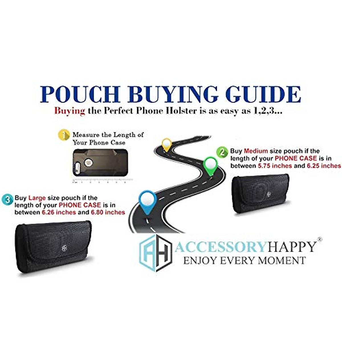 AH Military Grade Canvas Horizontal Men Cell Phone Belt Holder for iPhone 11 12 X Max iPhone 6s 6 Plus 7 Plus 8 Plus Rugged Clip Nylon Phone Belt Pouch Cell iPhone Holster with Belt Loop Fits Otterbox