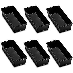 madesmart Antimicrobial Classic Large Deep Bin, Carbon, Pack of 6