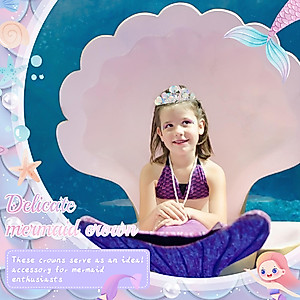 Shihanee 6 Pcs Mermaid Crown Sea Ocean Princess Seashell Starfish Mermaid Headband Tiara Mermaid Hair Accessories Headpiece for Girls Women Mermaid Birthday Party Decorations Gifts Costume Headwear