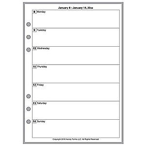 2023 Weekly & Monthly Planner for A5 Size notebooks by FiloFax, Kikki-K, and Others. 1 Page Per Week, 2 Pages Per Month, Week Starts on Monday. Style A, Without Lines.