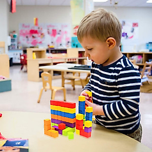 Cube Blocks, 200 Pack Colorful Square Wooden Building Blocks, Baby Shower Decorating Cubes, Puzzle Making and DIY Craft