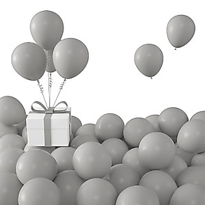 KALOR Grey Balloons,100 Pcs 5 Inch Mini Matte Latex Balloons for Balloon Garland Arch, Birthday Decoration, Wedding Party, Baby Shower Decorations