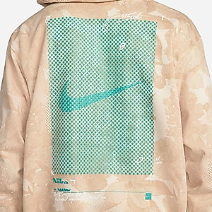 Nike Men's Standard Issue Dri-Fit Midweight Pullover Basketball Hoodie (Large, Pearl White/Flower AOP)