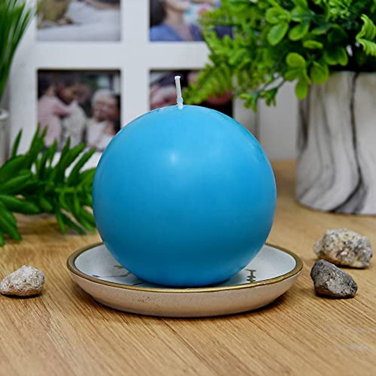 Zest Candle 2-Piece Ball Candles, 4-Inch, Turquoise