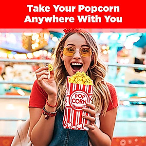 400 Popcorn Bags 1 Once - Perfect Size for Theater, Movies, Birthday Parties Celebration - Great Carnival Light Snacking Bags - Popcorn Bags for Party - Sturdy Paper Bags. (400)