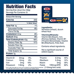 Barilla Penne Pasta & Spaghetti Pasta Variety Pack, 16 oz. Boxes (Pack of 8) - Non-GMO Pasta Made with Durum Wheat Semolina - Kosher Certified Pasta