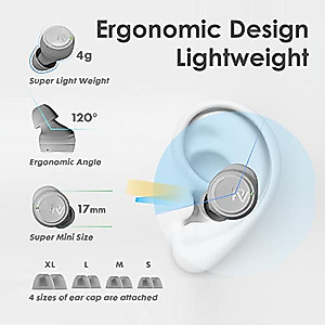 PALOVUE Wireless Earbuds, in-Ear Earphones with Bluetooth 5.3, Built-in Mic, 35H Playtime Deep Bass Stereo, with Lightweight Compact Charging Case for Sport/Work Compatible iPhone Android