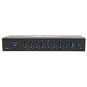 Tripp Lite 10-Port USB 3.0 Hub, Industrial USB Splitter for USB Charging and Data Transfer, 5 Gbps, Iron Housing (U360-010-Ind)