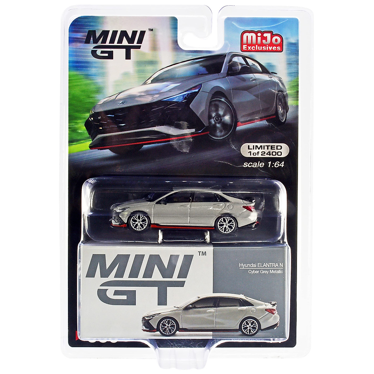 Hyundai Elantra N Cyber Gray Metallic Limited Edition to 2400 Pieces Worldwide 1/64 Diecast Model Car by True Scale Miniatures MGT00386
