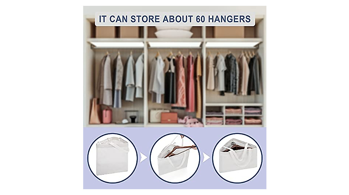 Space-Saving Triangle Hanger Storage Bag with Handles