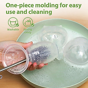 haakaa Manual Breast Pump Collector with Suction Base 5oz/150ml and Ladybug Milk Collector 2.5oz/75ml Combo for Breastfeeding, Made of Food Grade Silicone