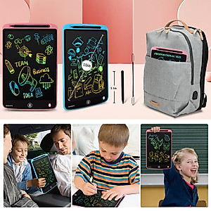 LCD Writing Tablet, 2 Pack 10 Inch Colorful Doodle Board Drawing Pad for Kids, Erasable Electronic Painting Pads, Learning Educational Easter Toy Gift for Age 3 4 5 6 7 8 Year Old Girls Boys Toddlers